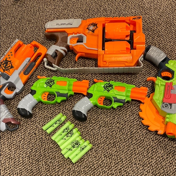 Nerf | Toys | Nerf Zombie Strike Blaster Set Orange Green And Gray ...